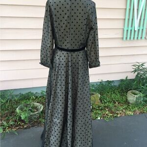 Raymond | Dresses | Vintage Hostess Gown Black Polka Dot 94s 1950s ...